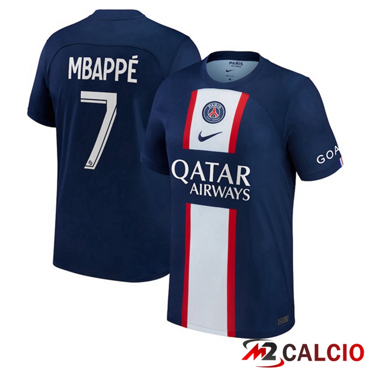 Crea Maglie Calcio Paris PSG (Mbappé 7) Prima Blu Royal 2022/2023 Poco ...